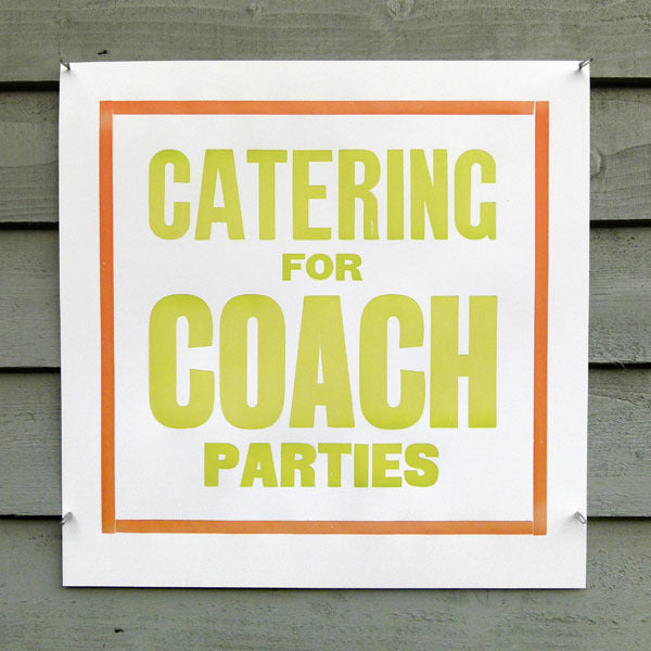 ‘Catering For Coach Parties’ wood type poster. – Typoretum